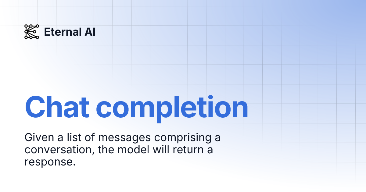 Chat completion | Eternal AI